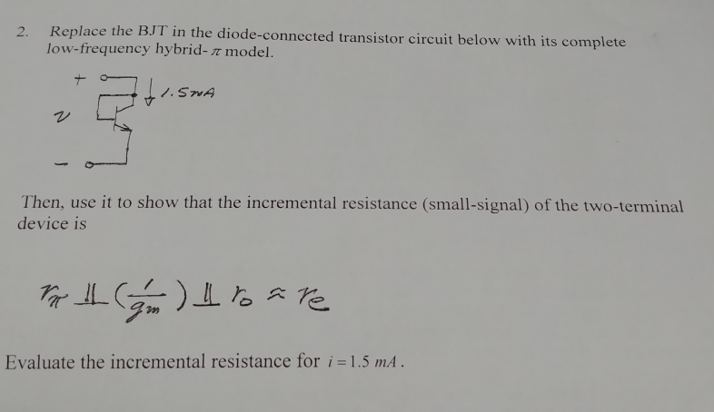 Solved eplace the BJT in the diode-connected transistor | Chegg.com
