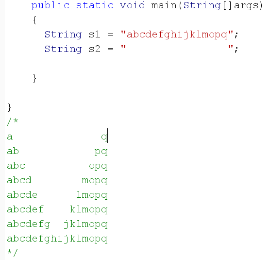 Solved public static void main(String[] args) { String sl | Chegg.com