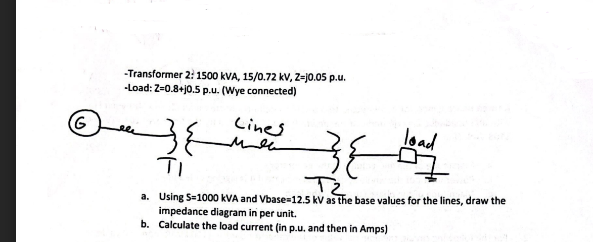 Solved - A single-line diagram is shown below with the | Chegg.com