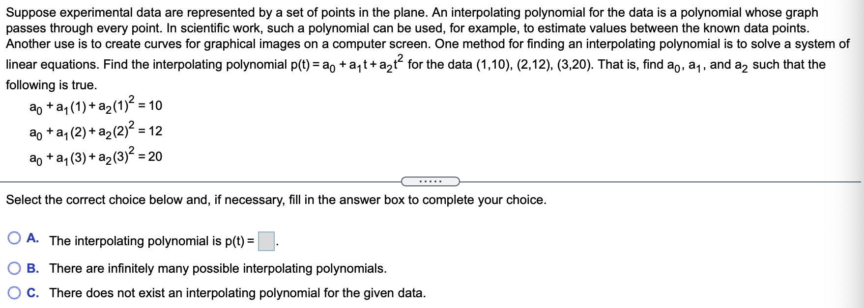 Solved + Suppose experimental data are represented by a set | Chegg.com