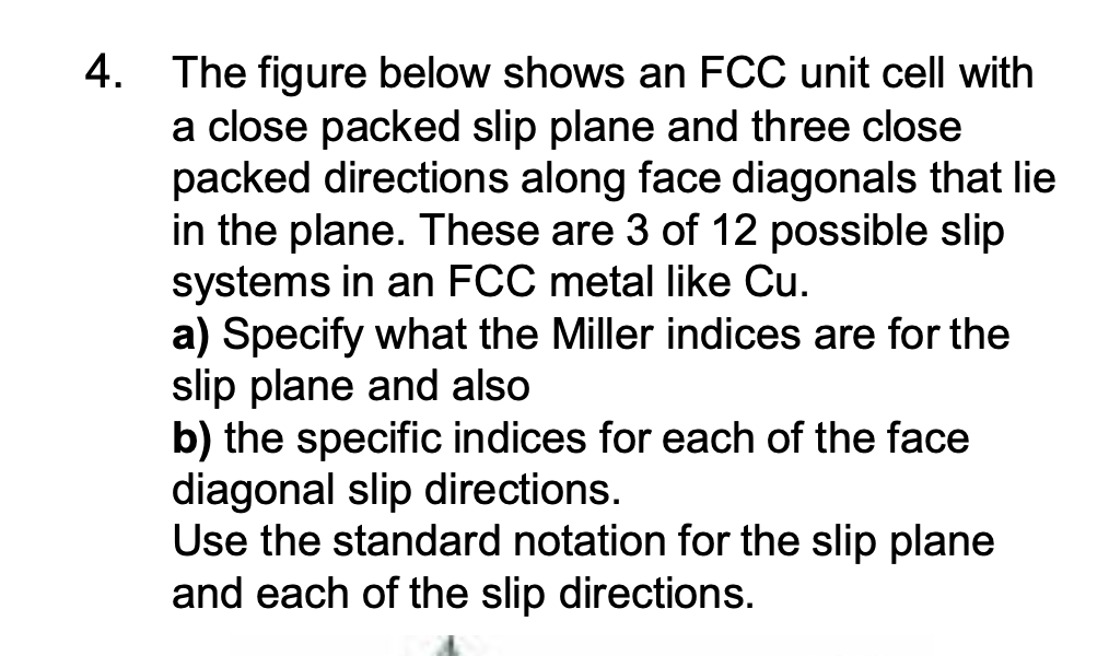 Solved The figure below shows an FCC unit cell with a close | Chegg.com