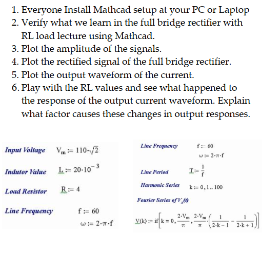 Solved 1. Everyone Install Mathcad setup at your PC or | Chegg.com