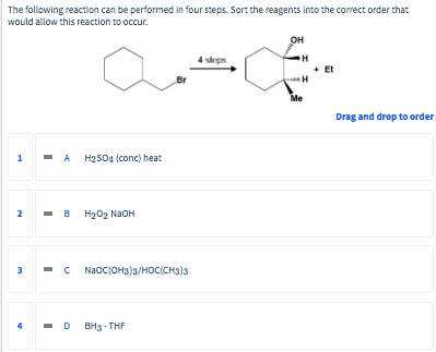 Solved Select the reagents that would promote the following | Chegg.com