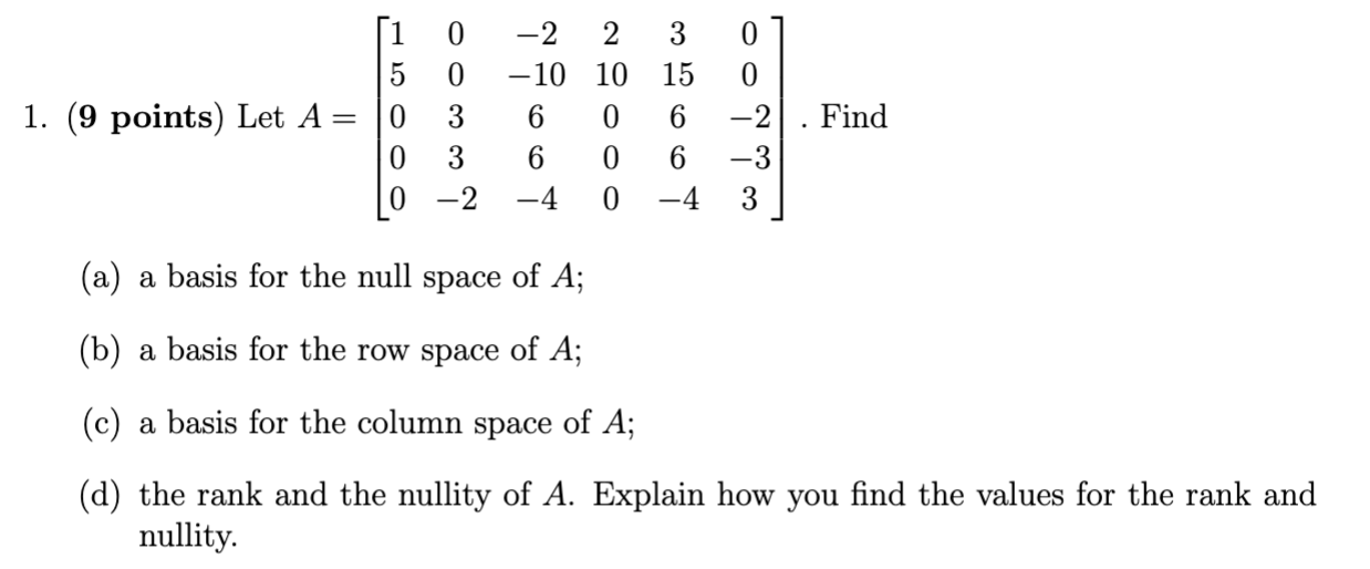 Solved 1. (9 points) Let | Chegg.com