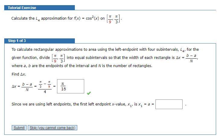 Solved Tutorial Exercise TT Calculate the Le approximation | Chegg.com