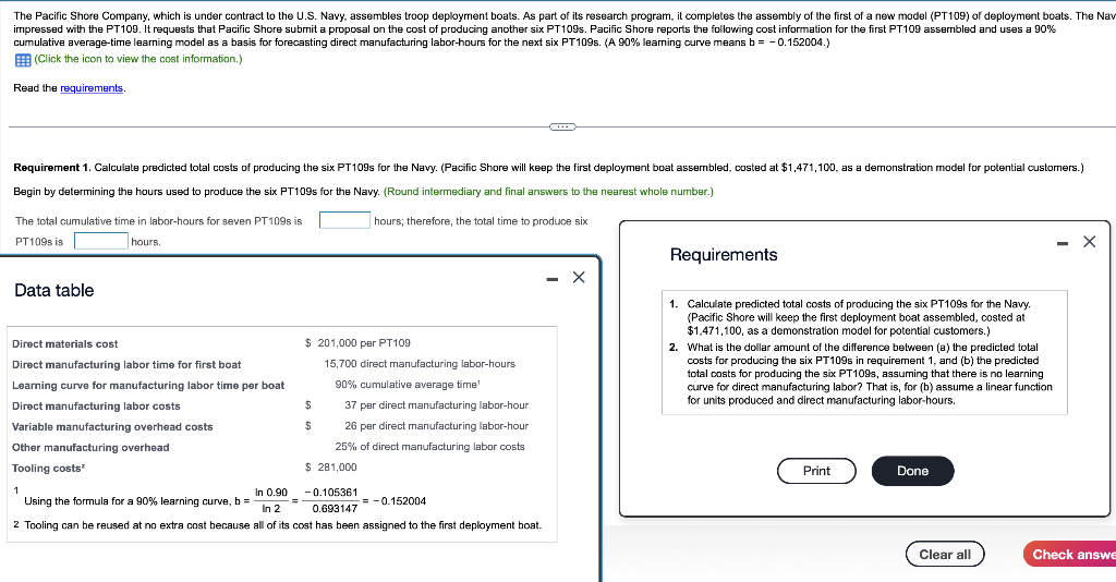 Solved cumulative average-time learning model as a basis for | Chegg.com