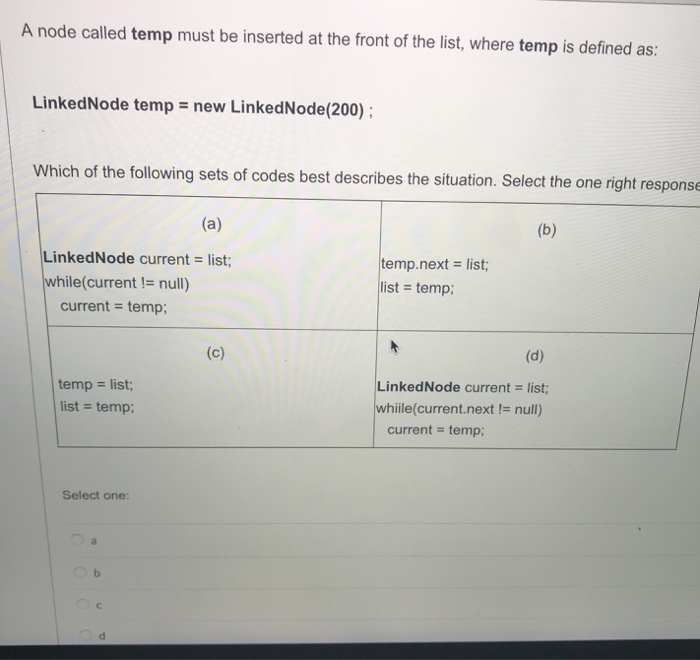 Solved Question 1 Let the variable list represents a | Chegg.com