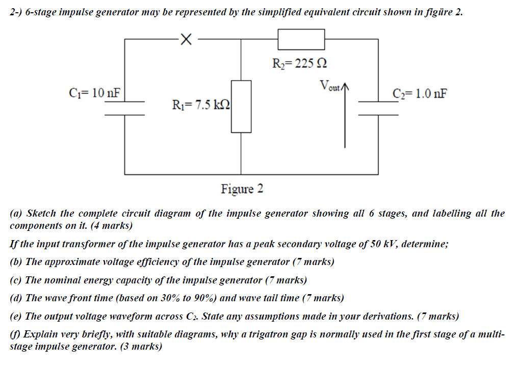 Solved 2-) 6-stage impulse generator may be represented by | Chegg.com