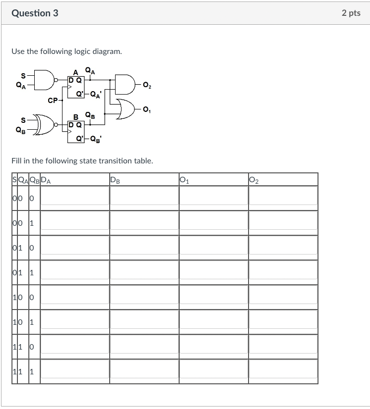 Solved Use the following logic diagram. Fill in the | Chegg.com