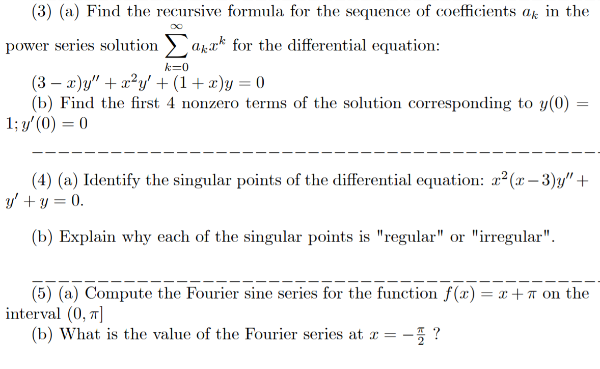 Solved (3) (a) Find the recursive formula for the sequence | Chegg.com