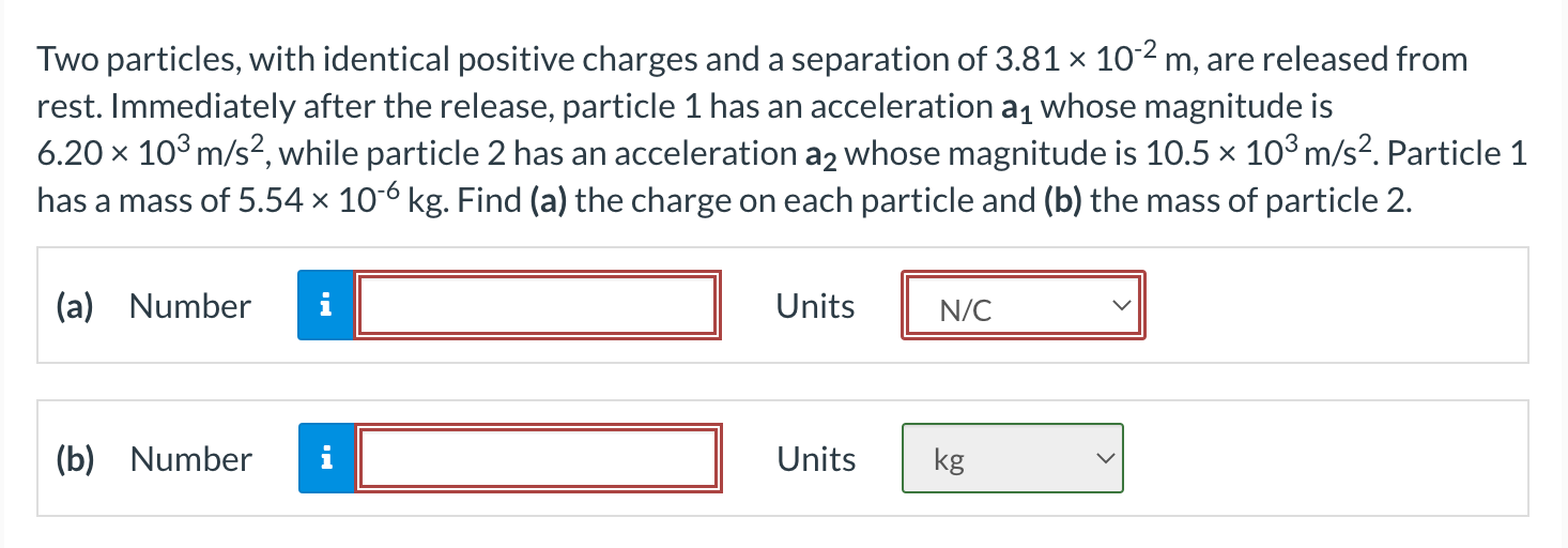 Solved Two particles, with identical positive charges and a | Chegg.com