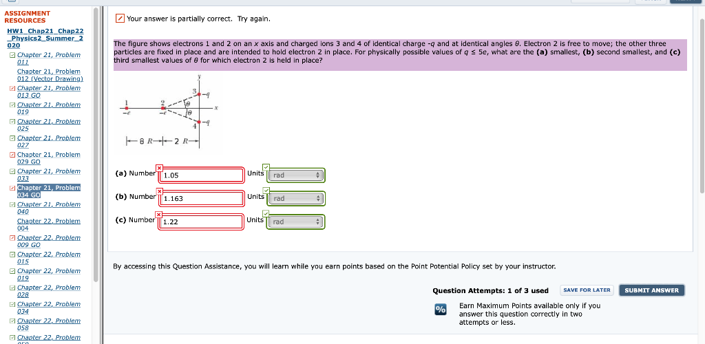 Solved Your answer is partially correct. Try again. The | Chegg.com