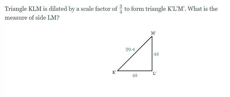 Solved Triangle KLM is dilated by a scale factor of to form | Chegg.com