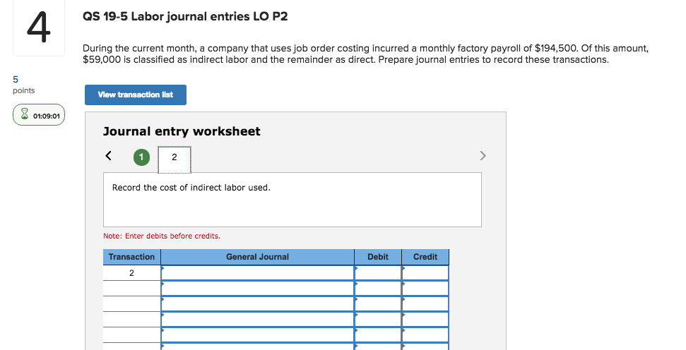 Solved QS 19-5 Labor journal entries LO P2 During the | Chegg.com