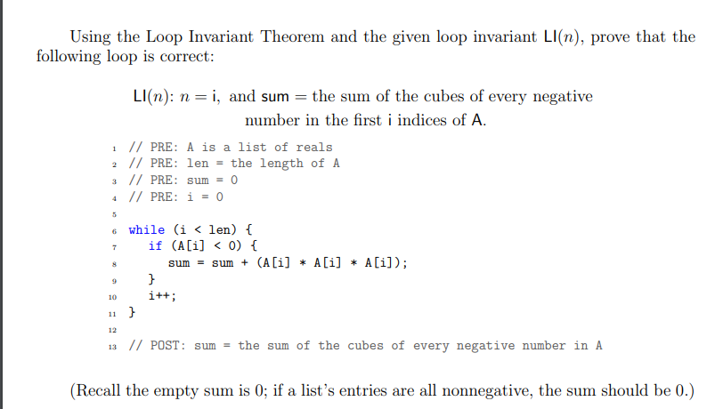 Using The Loop Invariant Theorem And The Given Loop 7920