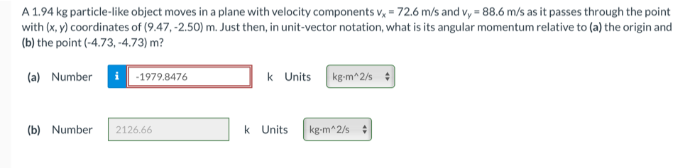 Solved A 1.94 kg particle-like object moves in a plane with | Chegg.com
