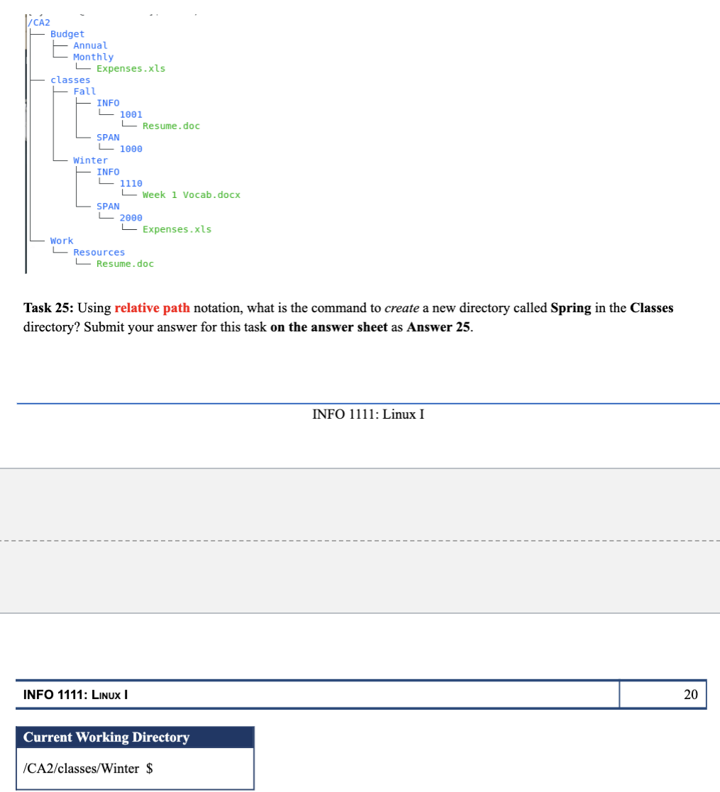 Solved Task 1: What is the absolute path for the Resume.doc | Chegg.com
