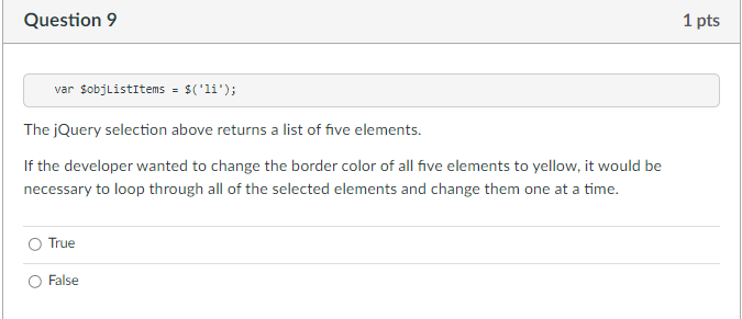 Solved True False The .text() and .html() jQuery methods | Chegg.com