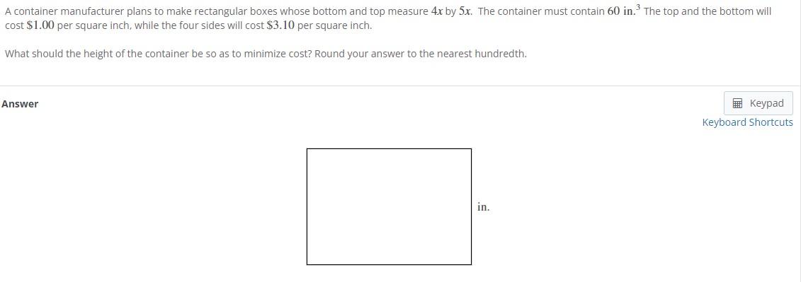 Solved A container manufacturer plans to make rectangular | Chegg.com
