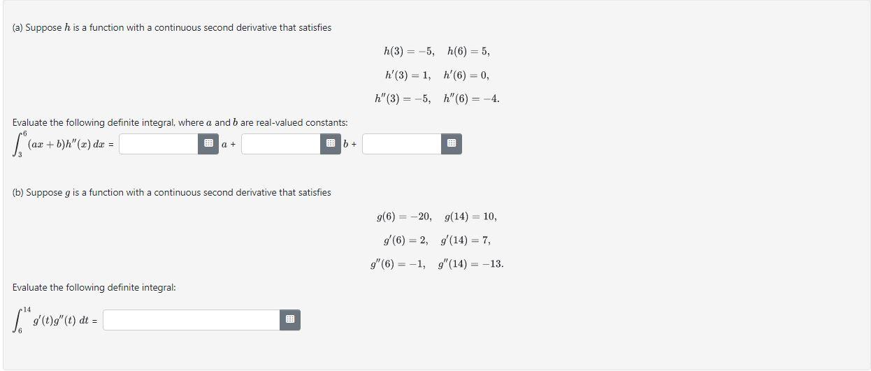 Solved (a) Suppose h is a function with a continuous second | Chegg.com