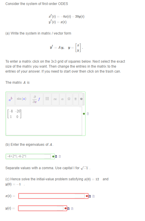 Solved Consider the system of first-order ODES (t) = -83(t) | Chegg.com
