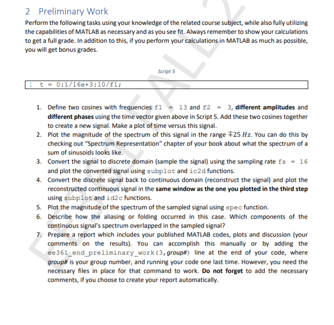 EXPERIMENT 3 SAMPLING AND ALIASING This experiment | Chegg.com