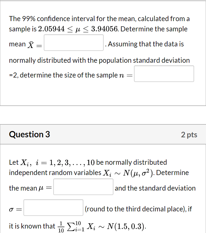 Solved The 99 Confidence Interval For The Mean Calculated Chegg