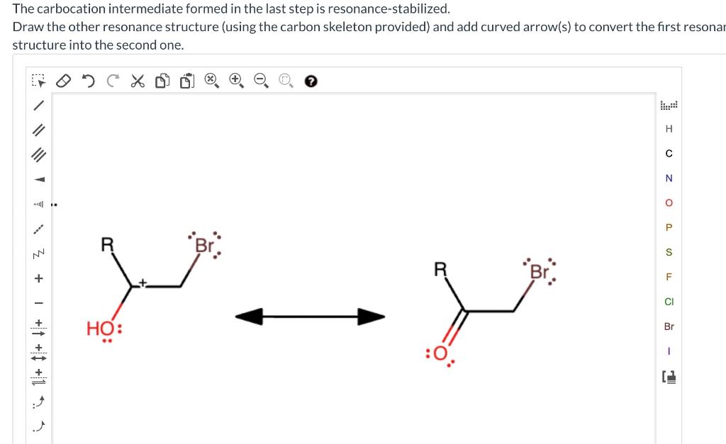 Solved The carbocation intermediate formed in the last step | Chegg.com
