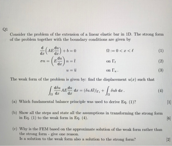 Solved Q1 Consider the problem of the extension of a linear | Chegg.com