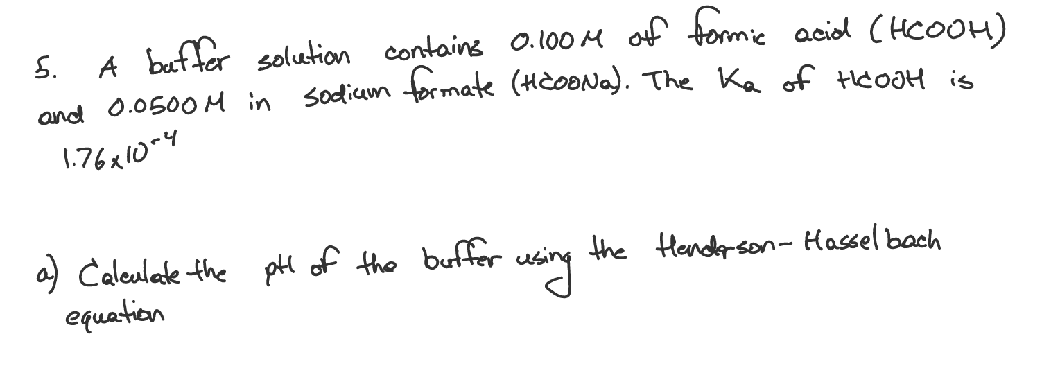 Solved $. A buffer solution contains 0.100m of formic acid | Chegg.com
