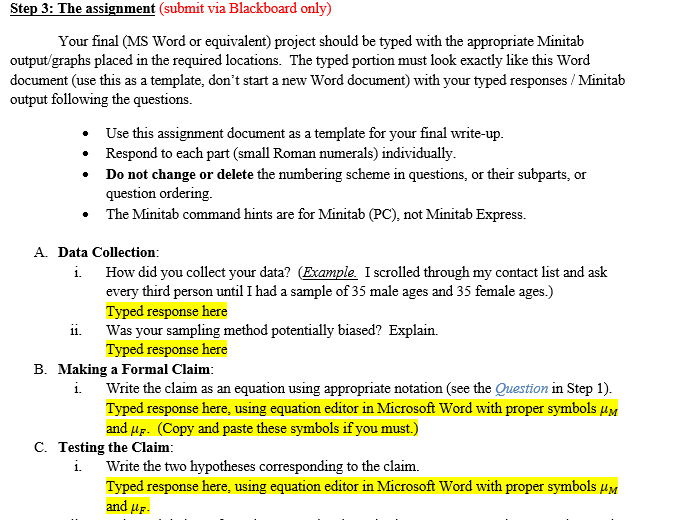 Step 2: Collect, Process and Submit Data (submit via | Chegg.com