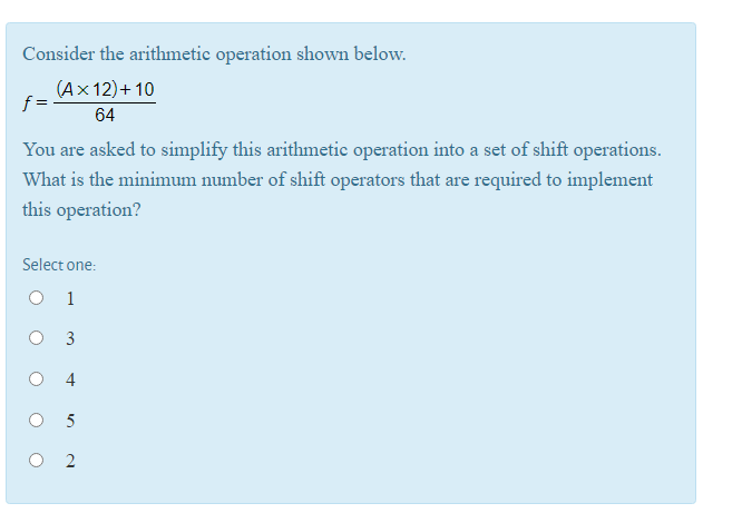 Solved f= Consider the arithmetic operation shown below. (Ax | Chegg.com