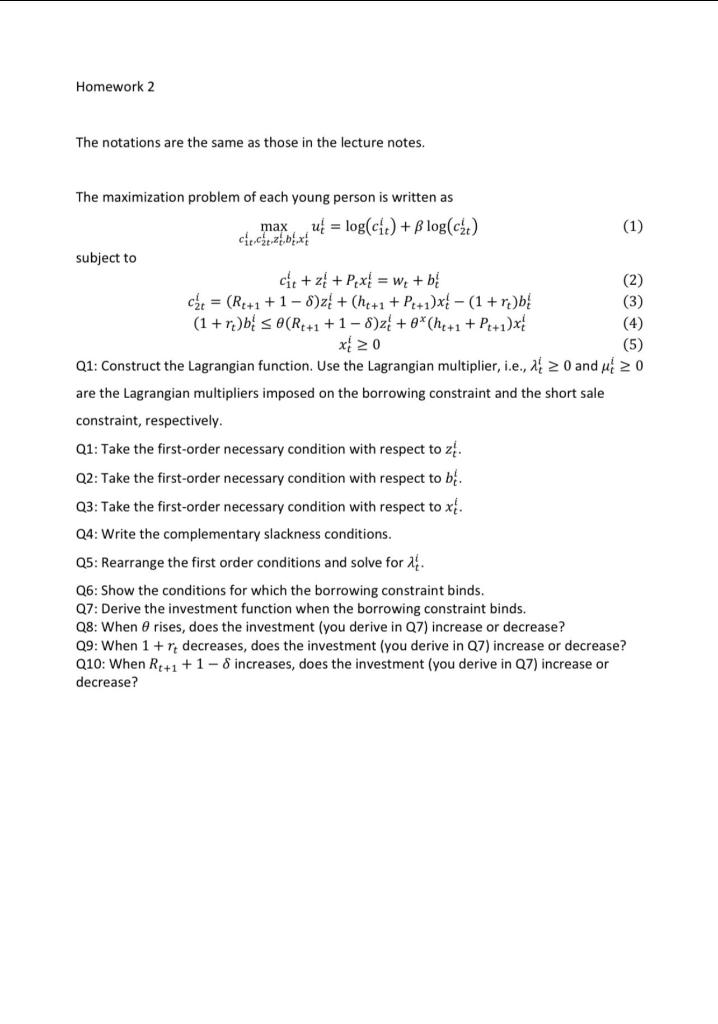 Solved The notations are the same as those in the lecture | Chegg.com