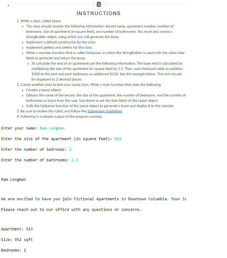 Solved [D] JavaTest.java [1] Lease.java 1 import java.util. | Chegg.com