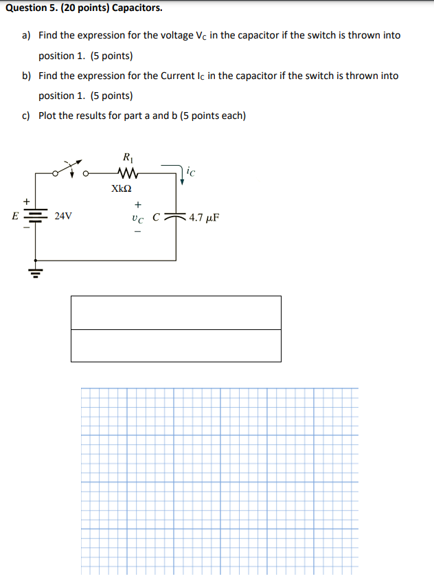 Solved Question 5. (20 points) Capacitors. a) Find the | Chegg.com Solved Question 5. (20 points) Capacitors. a) Find the | Chegg.com