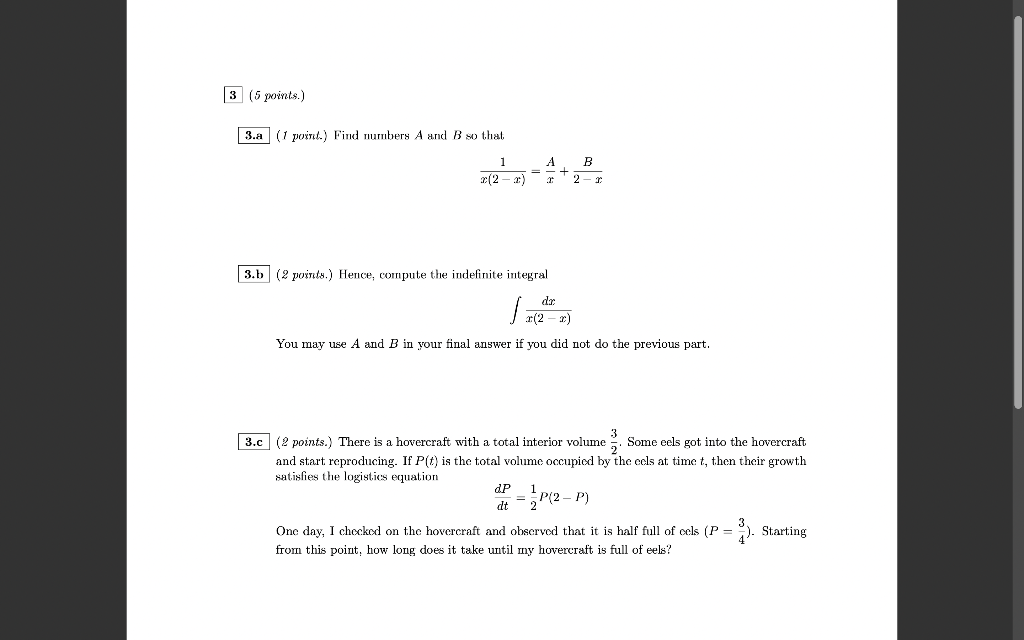 Solved ( 1 point.) Find numbers A and B so that | Chegg.com