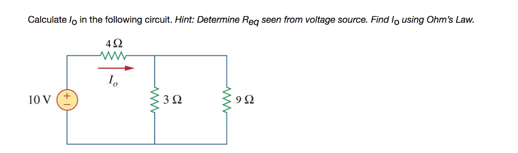 Solved Calculate lo in the following circuit. Hint: | Chegg.com