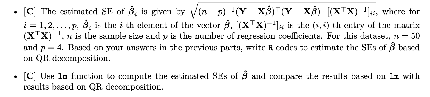 Solved We will use the same data simulated in our QR | Chegg.com