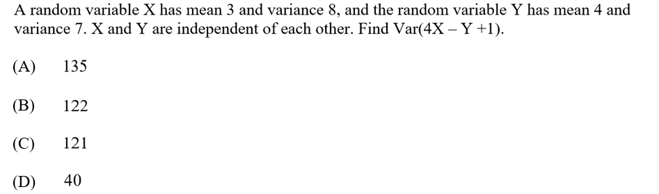 Solved A random variable X has mean 3 and variance 8, and | Chegg.com