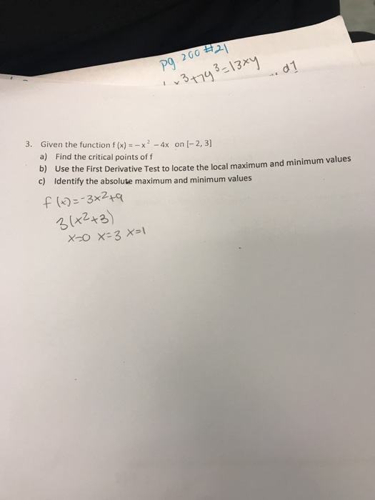 Solved 3174 3-13x 31n4 3. Given the function f (x)x2x on | Chegg.com
