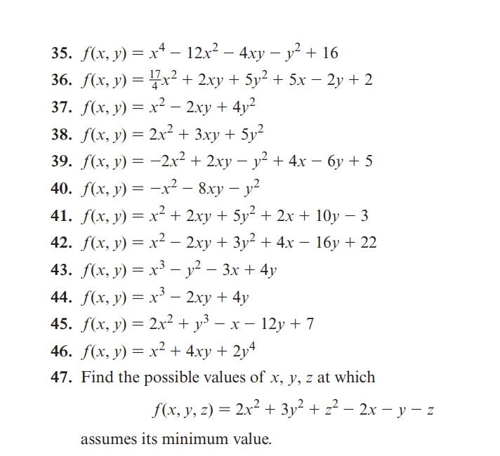 Solved Find all points (x,y) where f(x,y) has a possible | Chegg.com