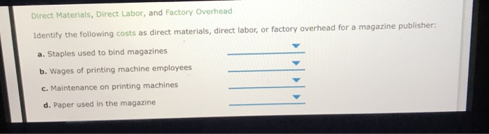 Solved Direct Materials, Direct Labor, and Factory Overhead | Chegg.com