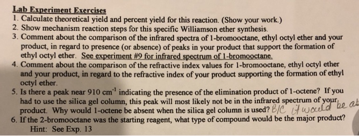 Lab Experiment Exercises 1. Calculate theoretical | Chegg.com
