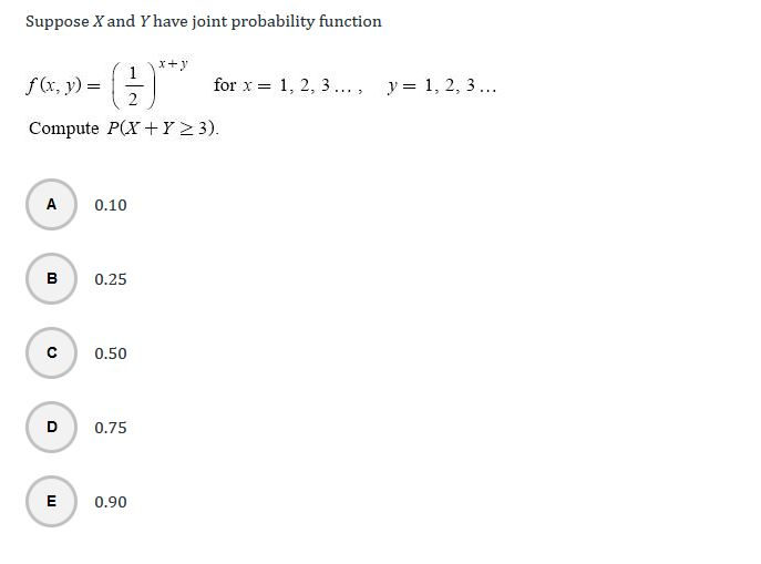 Solved Suppose X and Y have joint probability function 1 | Chegg.com
