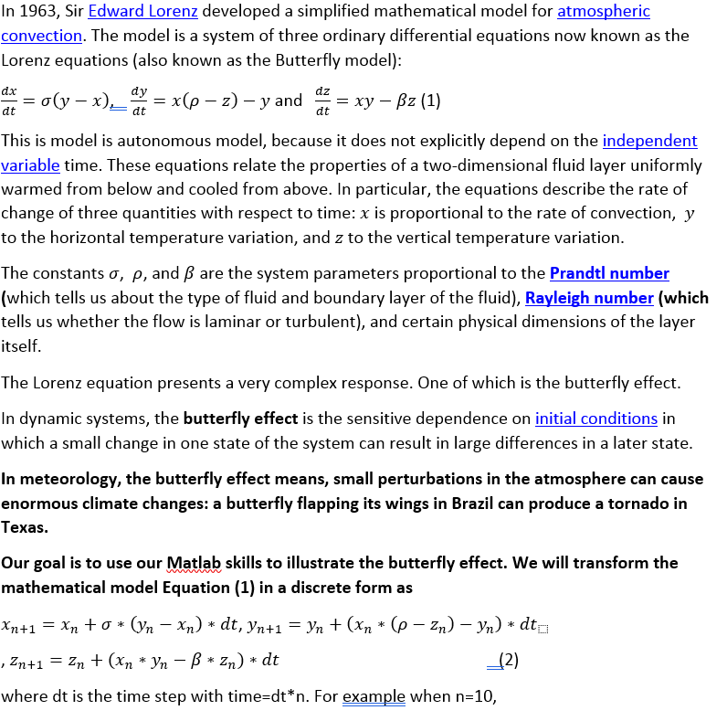 In 1963, Sir Edward Lorenz developed a simplified | Chegg.com