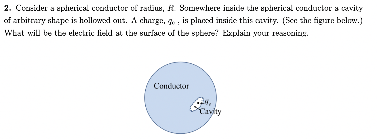 Solved 2. Consider a spherical conductor of radius, R. | Chegg.com