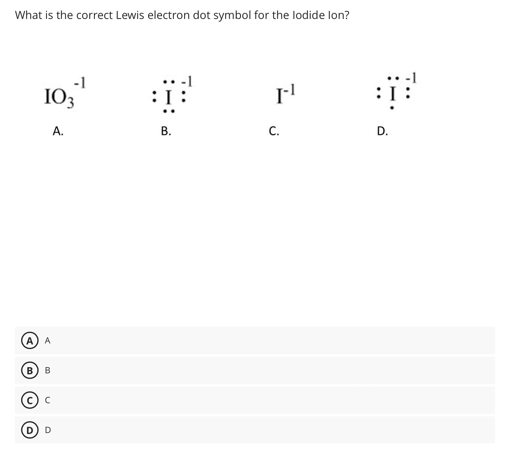Solved What is the correct Lewis electron dot symbol for the | Chegg.com