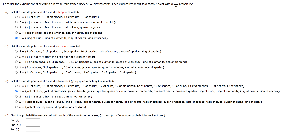 Solved Consider the experiment of selecting a playing card | Chegg.com