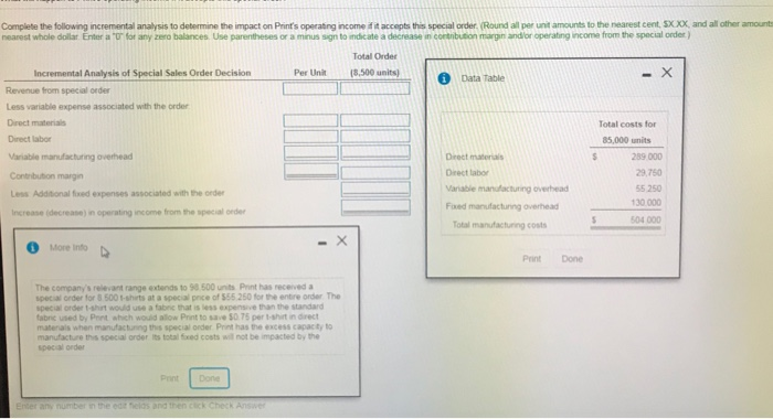 Solved Complete the following incremental analysis to | Chegg.com