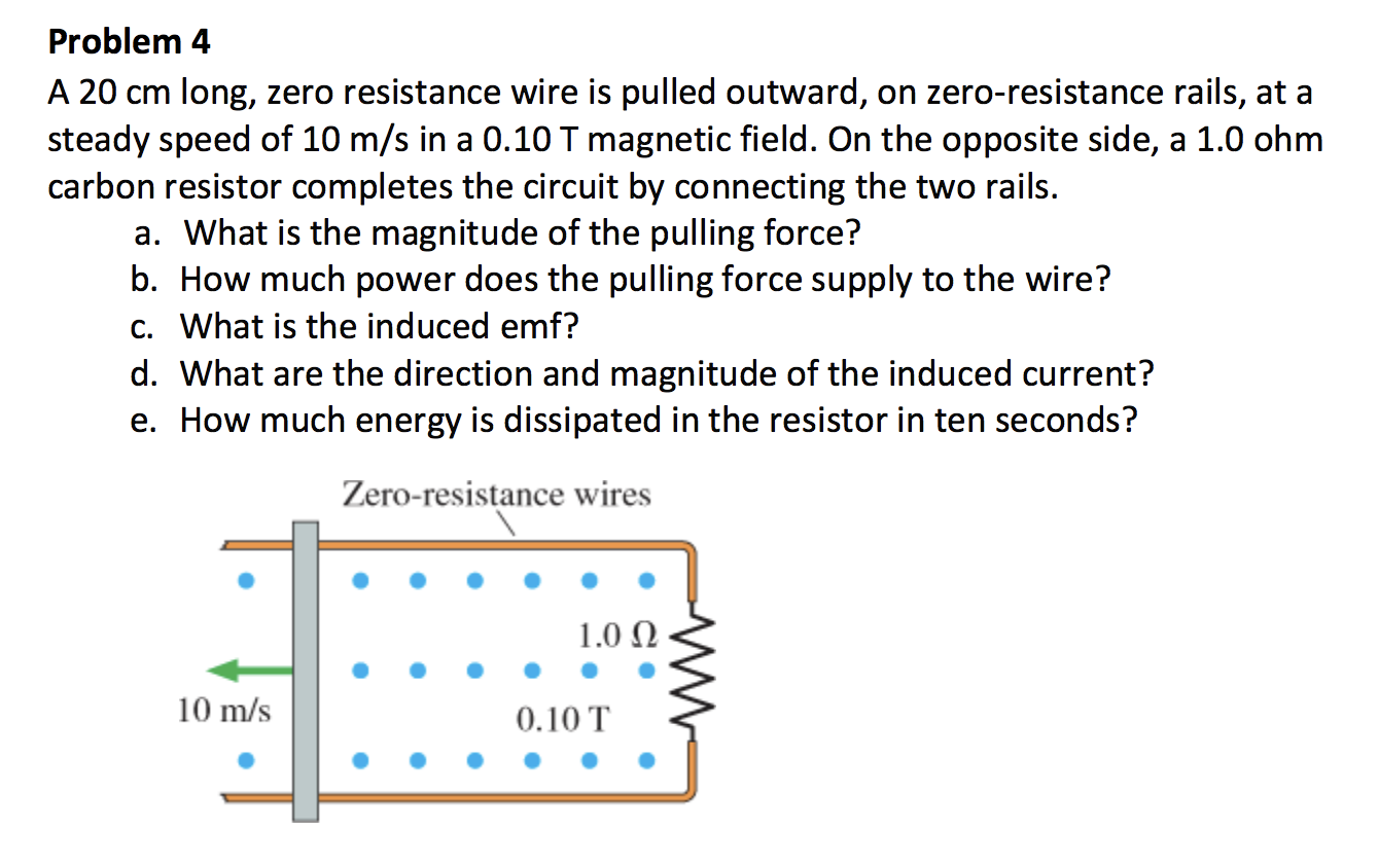 Solved Problem 4 A 20 cm long, zero resistance wire is | Chegg.com